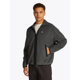 Tommy Jeans Plus Herren Fleecejacke &raquo;TJM RLX FZ POLAR FLEECE EXT&laquo; Gro&szlig;e Gr&ouml;&szlig;en schwarz 4XL