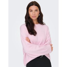 Jacqueline de Yong Jdy Damen JDY Strickpullover &raquo;JDYSONJA L/S O-NECK PULLOVER KNT NOOS&laquo; Materialmix rosa S