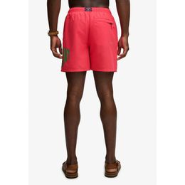 Superdry Herren Badeshorts &raquo;PRINTED LOGO 16 SWIM SHORT&laquo; modische Passform, unifarbenes Design, aus Polyester, pflegeleicht pink S, N-Gr