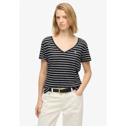 Superdry Damen T-Shirt &raquo;STUDIOS SLUB EMB VEE TEE&laquo; Baumwollmischung, relaxed fit XL