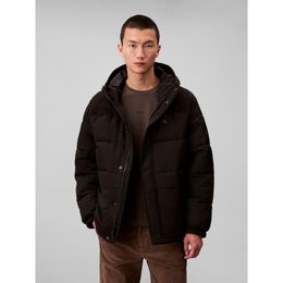 Calvin Klein Jeans Herren Steppjacke mit Kapuze Kapuze, regular fit, wattiert schwarz XL