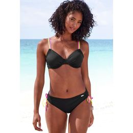 Buffalo Damen B&uuml;gel-Bikini-Top &raquo;Pop&laquo; Mit kontrastfarbigen Doppeltr&auml;gern schwarz 38, Cup B