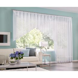 OTTO home Kuvertstore &raquo;Eby&laquo; Kr&auml;uselband 1 Stk. tlg. Gardine, Fertiggardine, transparent wei&szlig; Satin, Polyester 100cm, Kr&auml;uselband, 300cm