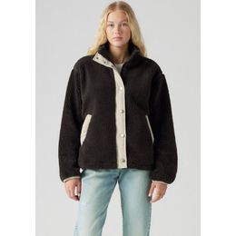 Levi's Levi's Damen Pl&uuml;schjacke &raquo;LSE_VALLEY SHERPA JACKET&laquo; mit kontrastfarbenen Details und Tunnelzug, w&auml;rmend, &Uuml;bergangsjacke schwarz XS (34)