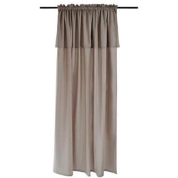 Kutti Vorhang &raquo;Lene&laquo; Stangendurchzug 1 Stk. tlg. Gardine, Baumwolle, mit Volant, einfarbig beige Baumwolle 225cm, Stangendurchzug, 140cm