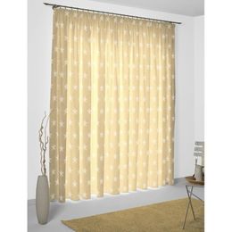 WIRTH Vorhang &raquo;Crayon&laquo; Kr&auml;uselband 1 Stk. tlg. beige Jacquard, Baumwolle, Polyester 175cm, Kr&auml;uselband, 135cm