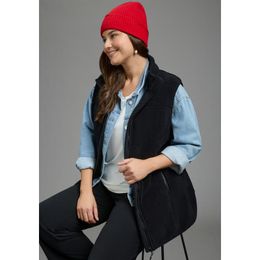 Laura Scott Curve Damen Laura Scott CURVE Longweste &raquo;Gro&szlig;e Gr&ouml;&szlig;en&laquo; Fleece Weste aus Teddy Fell ideal f&uuml;r den &Uuml;bergang 56/58