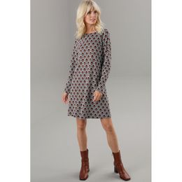 Aniston Selected Damen Aniston SELECTED Jerseykleid in leichter A-Linien-Form bunt 40, N-Gr