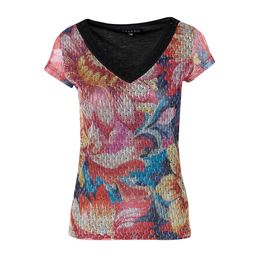 KOROSHI Shirt female size L Sky blue / Yellow / Red