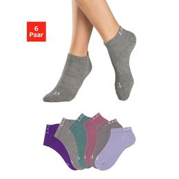 active by Lascana Lascana Active Damen LASCANA ACTIVE Sneakersocken &raquo;Damen Sportsocken, Kurzsocken ohne Frottee Laufsocken&laquo; Packung, 6 Stk. tlg. mit eingestricktem 