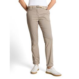 Tom Tailor Damen Tom Tailor Chinohose &raquo;Tom Tailor Chino&laquo; mit G&uuml;rtel und Stretch beige 44, L&auml;nge 30