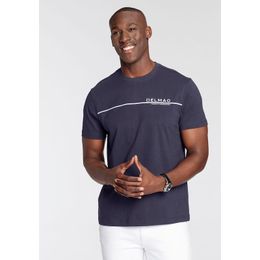 Delmao Herren DELMAO T-Shirt Kurzarm, mit coolem Print, Rundhalsausschnitt, aus 100% Baumwolle blau M (48/50)