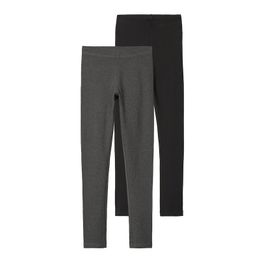 name it M&auml;dchen Leggings &raquo;NKFVIVIAN 2P LEGGING L NOOS&laquo; grau 158/164, N-Gr