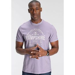Delmao Herren DELMAO T-Shirt Kurzarm, l&auml;ssige Passform, mit peppigem Print, aus Baumwolle lila M (48/50)