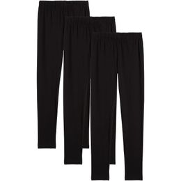 bonprix M&auml;dchen bonprix Leggings aus Baumwolle und Elasthan, Skinny Fit, f&uuml;r Fr&uuml;hjahr und Sommer schwarz 152/158, N-Gr