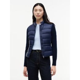 Tommy Hilfiger Damen Daunenjacke &raquo;LW DOWN KNIT MIX JACKET&laquo; ohne Kapuze Stehkragen, Materialmix mit Steppqualit&auml;t blau XL (46)