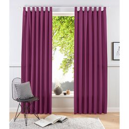 OTTO home Vorhang &raquo;Raja&laquo; Schlaufen 2 Stk. tlg. 2er-Set, Bestseller, einfarbig, modern, pflegeleichte Mikrofaser lila Polyester, Recyceltes Material 