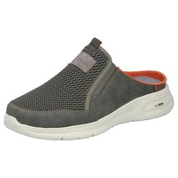 Rieker Herren Clog Sommerschuh, Hausschuh, Schlupfschuh mit seitlichen Stretcheins&auml;tzen gr&uuml;n 40