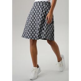 Aniston Selected Damen Aniston SELECTED Jerseyrock mit gestreiften Punkten grau 46