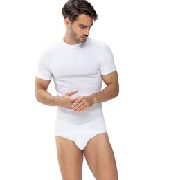 Mey Herren Unterziehshirt &raquo;Noblesse&laquo; ohne Seitenn&auml;hte, Feinripp, Rundhalsausschnitt, Kurzarm, atmungsaktiv wei&szlig; S, N-Gr