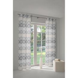 WIRTH Vorhang &raquo;Zirbello&laquo; &Ouml;sen 1 Stk. tlg. grau Jacquard, Baumwolle, Polyester 145cm, &Ouml;sen, 132cm