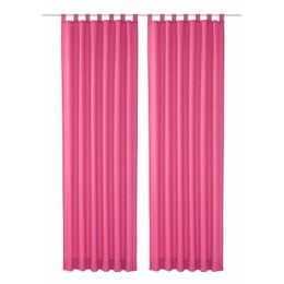 WIRTH Vorhang &raquo;Lahnstein&laquo; Schlaufen 2 Stk. tlg. pink Polyester 175cm, Schlaufen, 132cm