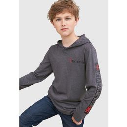 Chiemsee Jungen Kapuzenshirt &raquo;mit &Auml;rmeldruck&laquo; Langarm, stylischer Druck, aus Baumwollmischung, mit Kapuze grau 152/158