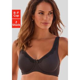 Nuance by Lascana Minimizer-BH Packung, mit B&uuml;gel, Baumwollqualit&auml;t schwarz-wei&szlig; 100, Cup C Minimizer-BH