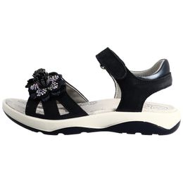 Lurchi M&auml;dchen Sandale &raquo;Florini 1&laquo; Klettschuh mit Fransen, Gr&ouml;&szlig;enschablone zum Download schwarz 30