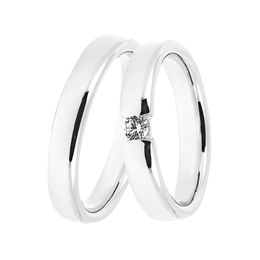 DOOSTI Unisex DOOSTI Trauring &raquo;Schmuck Geschenk Silber 925 Trauring Ehering Partnerring LIEBE&laquo; Made in Germany - wahlweise mit oder ohne Zirkonia 