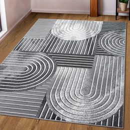 OTTO home Teppich &raquo;Lysandra&laquo; rechteckig 8 mm H&ouml;he 3D-Effekt, softer Kurzflor, pflegeleicht, leichter Glanz, Scandi-Look grau Kunstfaser B : 240cm 1 