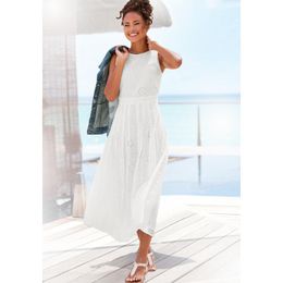 Buffalo Damen Spitzenkleid &raquo;in Maxil&auml;nge mit modischer Lochstickerei&laquo; Ohne Taschen elegantes Sommerkleid, Maxikleid mit Stickerei, A-Linie, festlich 