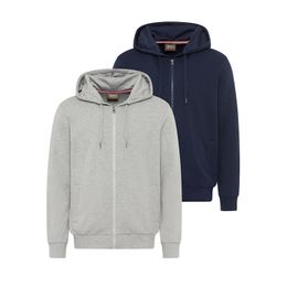 MAN'S WORLD Man's World Herren Sweatjacke Spar-Set, 2 tlg. mit Kapuze und Kordelzug, aus angerauter Sweatware grau XXL (60/62)