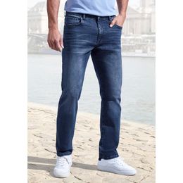 John Devin Herren 5-Pocket-Jeans &raquo;Straight-fit Jeans&laquo; aus elastischer Denim-Qualit&auml;t, in 3 L&auml;ngen: 30 & 32 & 34 blau 32, L&auml;nge 34