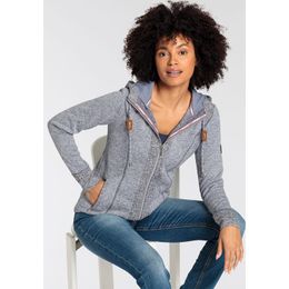 Kangaroos Damen Kangaroos Kapuzensweatjacke aus weichen Fleece im zweifarbigen Design blau 52/54