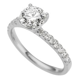 Firetti Damen Goldring &raquo;Schmuck Geschenk Gold 333 Vorsteckring Verlobung Solit&auml;r Lab Grown&laquo; mit Brillanten silber 16, 1,24 VS = sehr kleine 