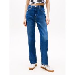 Tommy Jeans Damen Straight-Jeans &raquo;LAYLA HR SLIM STR&laquo; in Kn&ouml;chell&auml;nge blau 29, L&auml;nge 30