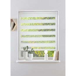 OTTO home Doppelrollo &raquo;TIMELI&laquo; Lichtschutz Sichtschutz ohne Bohren freih&auml;ngend Klemmfix-Doppelrollo, NEUHEIT! wei&szlig; Polyester 150cm, 30cm