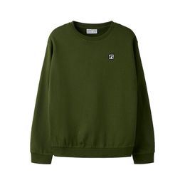 name it Herren Sweatshirt &raquo;NKMFLO LS NREG SWEAT BRU NOOS&laquo;, Baumwolle, regular fit gr&uuml;n 134/140