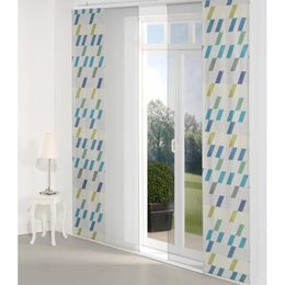 WIRTH Schiebegardine &raquo;Bray&laquo; Paneelwagen 1 Stk. tlg. blau Jacquard, Baumwolle, Polyester 145cm, Paneelwagen, 60cm