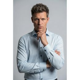 OLYMP Herren OLYMP Langarmhemd &raquo;Luxor&laquo; Businesshemd, modern fit, New-Kentkragen blau 45, N-Gr