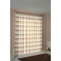 WIRTH Vorhang &raquo;Menorca&laquo; Kr&auml;uselband 1 Stk. tlg. beige Baumwolle, Polyester 145cm, Kr&auml;uselband, 135cm