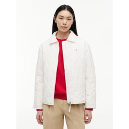 Tommy Jeans Damen Steppjacke &raquo;TJW COACH COLLAR QUILTED JACKET&laquo; Kunstfaser, Flag-Stickerei wei&szlig; XL (46)