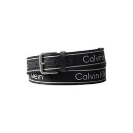 Calvin Klein Herren Stoffg&uuml;rtel &raquo;SHORT ROUND BUCKLE WEBBING 35MM&laquo; Regular fit und gr&ouml;&szlig;enverstellbar schwarz-wei&szlig; 95