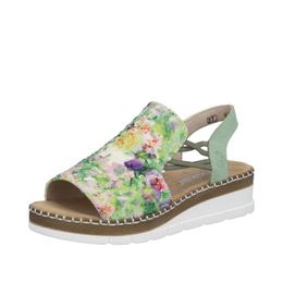 Rieker Damen Sandale Sommerschuh, Sandalette, Keilabsatz, in modischer Optik 40