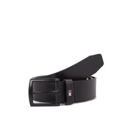 Tommy Hilfiger Herren Lederg&uuml;rtel &raquo;Denton Matte 3,5 cm breit&laquo; mit mattschwarzer Schnalle schwarz 90