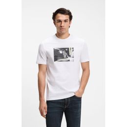 BOSS Orange Herren BOSS Orange T-Shirt &raquo;Te Motors Regular Fit&laquo; Fotodruck, reine Baumwolle, Regular Fit wei&szlig; XL