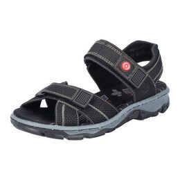 Rieker Damen Sandale , Sommerschuh, Outdoorschuh, Keilabsatz, in Trekking-Optik schwarz 42