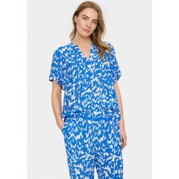 Saint Tropez Damen Blusenshirt &raquo;AgnesSZ SS Top&laquo; blau XS (34)