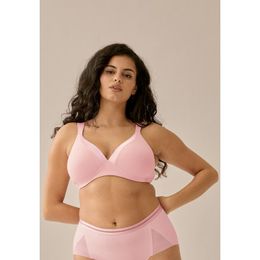 Naturana Damen B&uuml;gelloser BH &raquo;The Wednesday&laquo; 1 mit Schale, Glanzband, breite Tr&auml;ger, weich, bequem, ohne B&uuml;gel rosa 80, Cup C